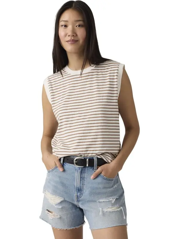LEVI'S Boxy Tank Top - Emmi Stripe Egret