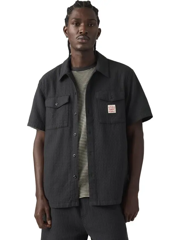 LEVI'S Short-sleeve Worker Shirt - Dobby Dark Phantom
