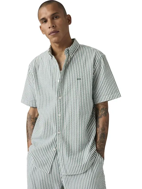 LEVI'S Authentic Short-sleeve Button-down Shirt - Aldwyn Stripe Eden