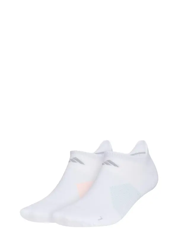 Adidas Superlite Performance 2.0 No Show Socks - White / Beam Orange / Icey Blue