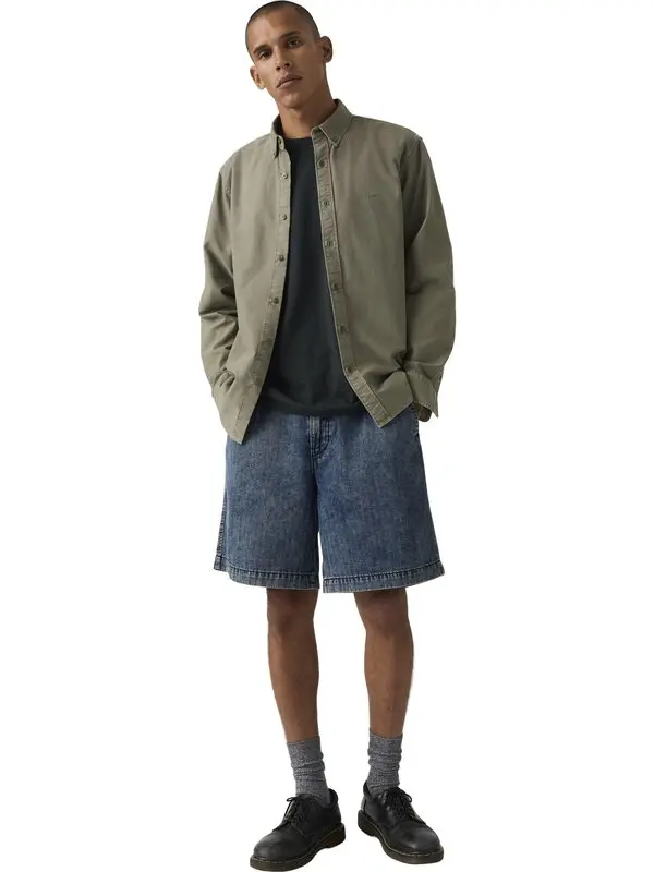 LEVI'S Baggy Pleated Shorts - Indigo Herringbone