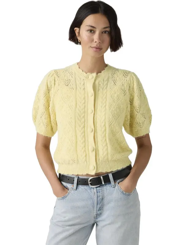 LEVI'S Pointelle Short-sleeve Cardigan - French Vanilla