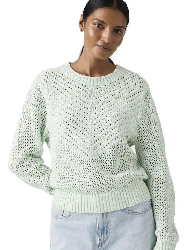 LEVI'S Gaelle Long-sleeve Crochet Pullover Sweater - Pale Blue