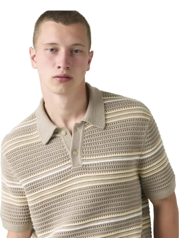 LEVI'S Laguna Sweater Polo - Terrace Stripe Vintage Khaki