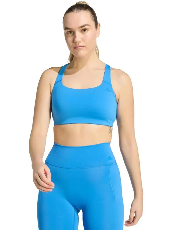 Adidas Optime Workout Medium Support Bra Blue - Ray Blue