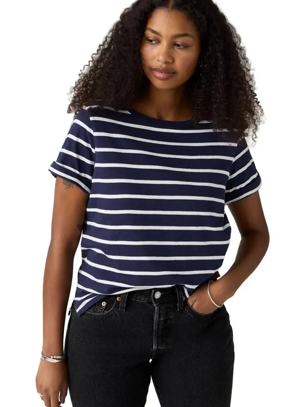 LEVI'S Julie Slub Short-sleeve Tee - Saint Stripe Peacoat
