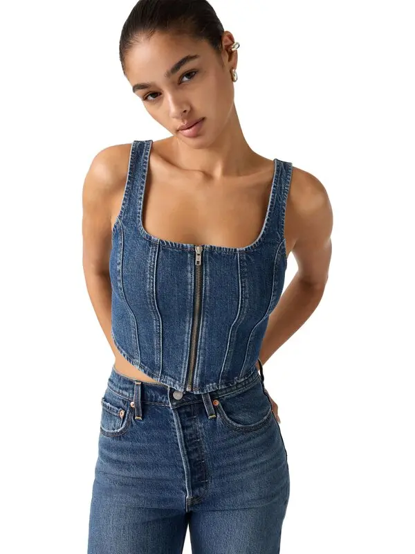 LEVI'S Seamed Zip Bustier Top - She's So Vague