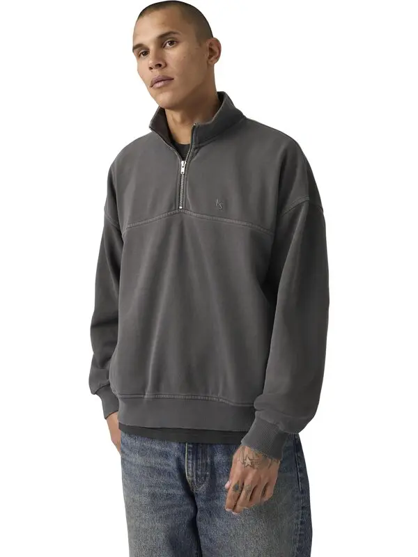 LEVI'S Marina Quarter-zip Sweatshirt - Garment Dye Blackened Pearl
