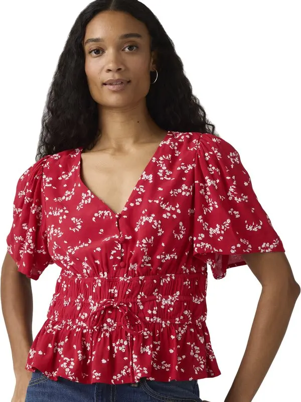 LEVI'S Ryan Short-sleeve Crepe Blouse - Janet Floral Urban
