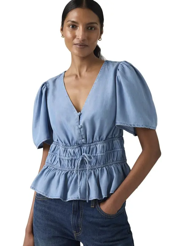 LEVI'S Rylan Short-sleeve Crepe Blouse - Recharged Vibe