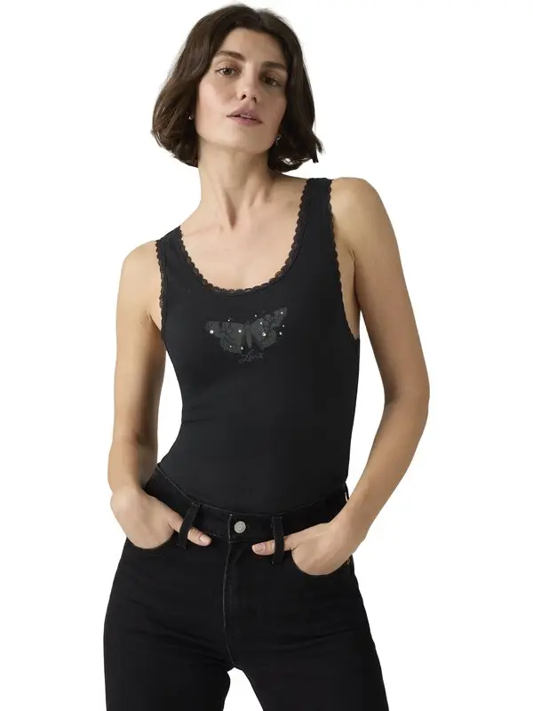 LEVI'S Graphic Lace Tank Top - Festival Sparkle