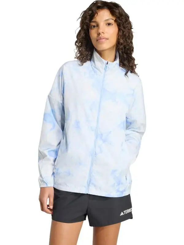 Adidas Terrex Multi Spray Dye Clima365 Windbreaker - White / Glow Blue