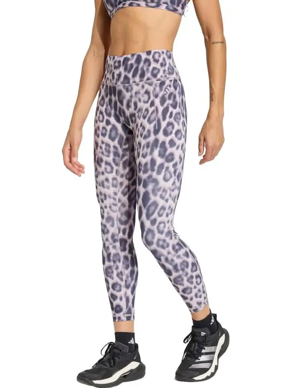 Adidas Optimé Leopard 7/8 Leggings - Shadow Navy / Ice Purple