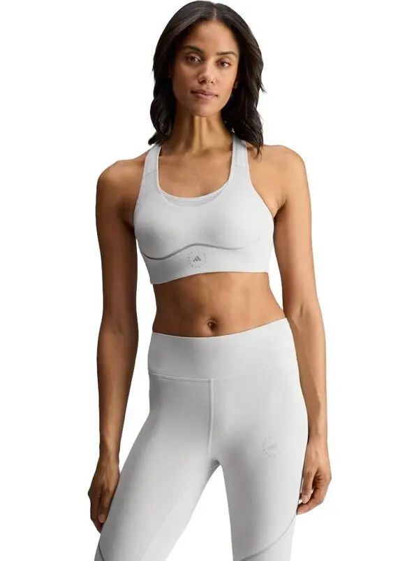 Adidas By Stella Mccartney Running High Support Sports Bra Light Grey - Light Solid Grey