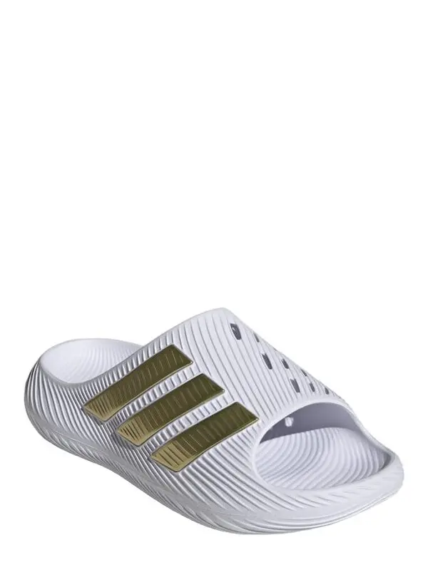 Adidas Purechill Slides - Cloud White / Gold Metallic / Gold Metallic