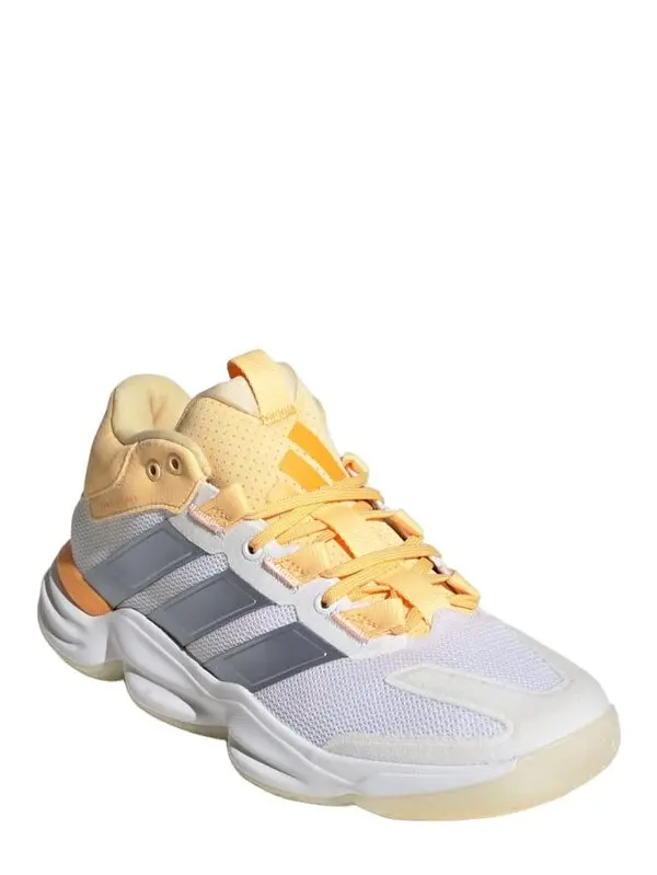 Adidas Court Stabil Indoor Shoes - Cloud White / Crystal Sky / Ice Tangerine