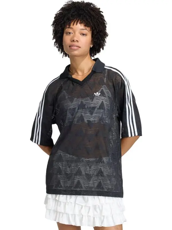 Adidas Lace Football Jersey - Black