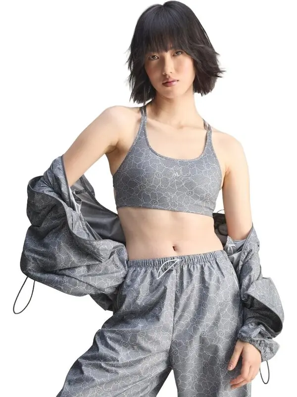 Adidas By Stella Mccartney Running Printed Mini Crop Top - Light Solid Grey / Onix