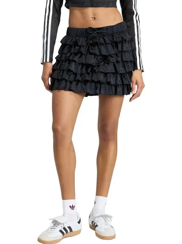Adidas Lace Ruffle Mini Skirt - Black