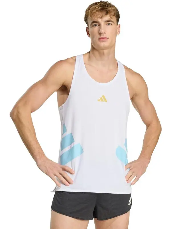 Adidas All Time Classics Singlet - White / Clear Blue / Matte Gold