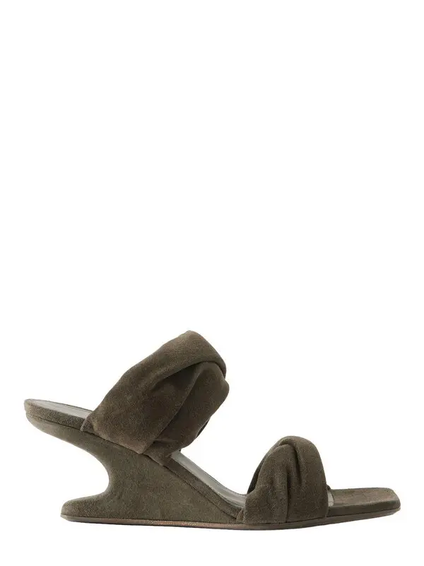Rick Owens Twisted Cantilever Wedge Mules - Green