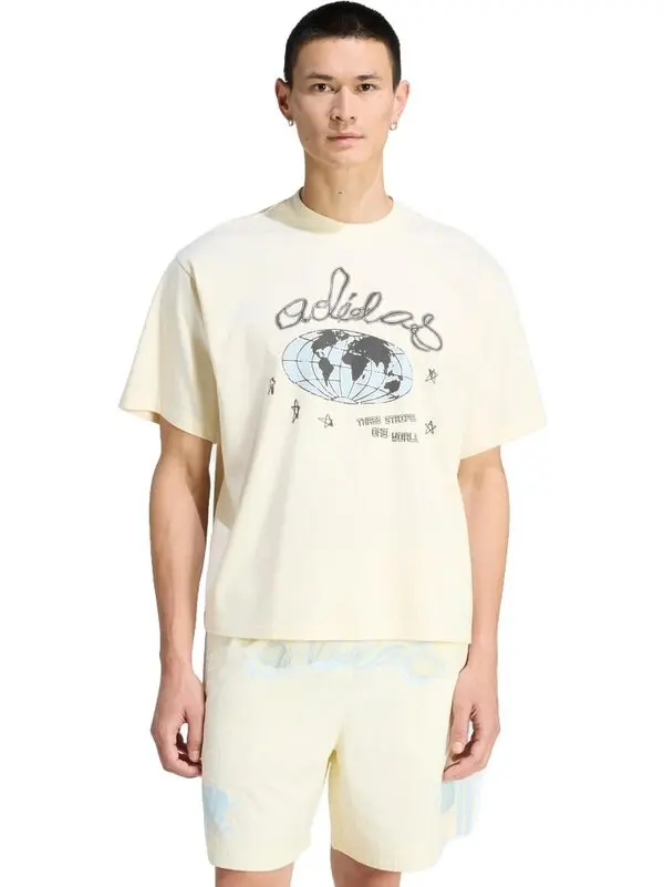 Adidas Originals One World Graphic Tee - Cream White