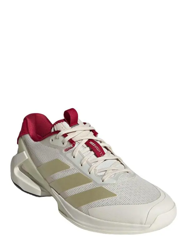 Adidas Adizero Ubersonic 5 Tennis Shoes - Chalk White / Ice Gold Met. / Legend Ink