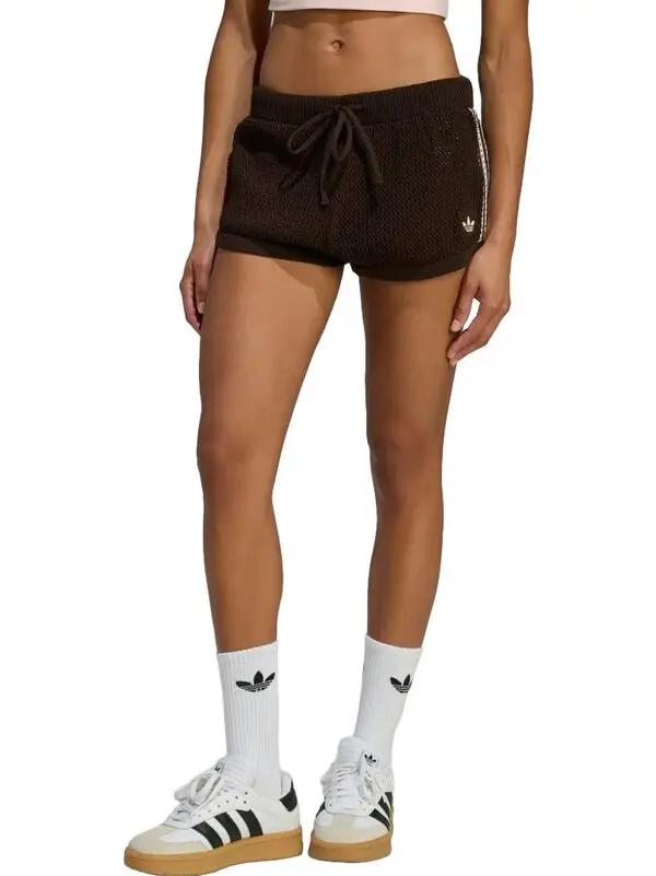 Adidas Knitted Crochet Shorts - Aurora Coffee