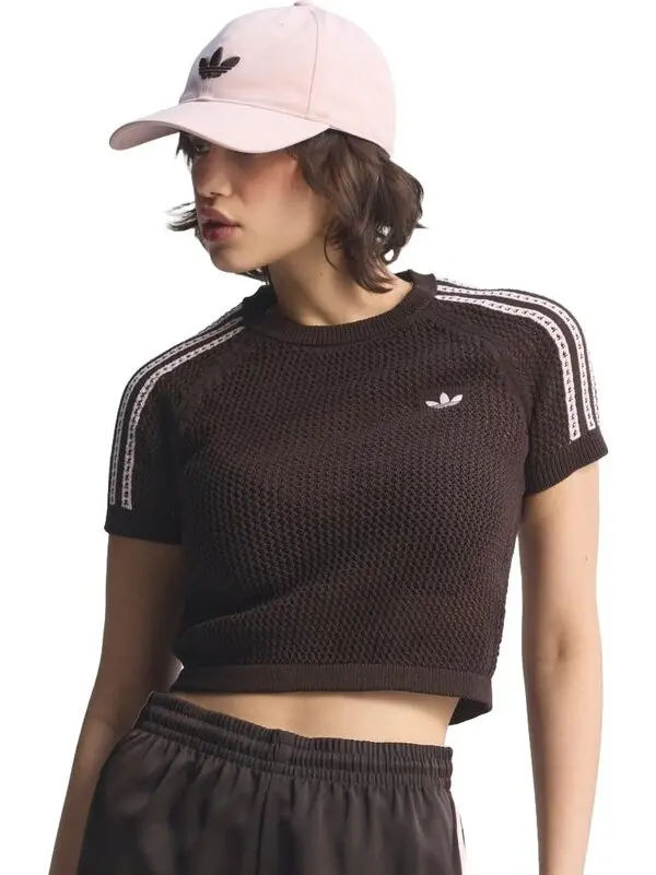 Adidas Knitted Crochet Cali Tee - Aurora Coffee