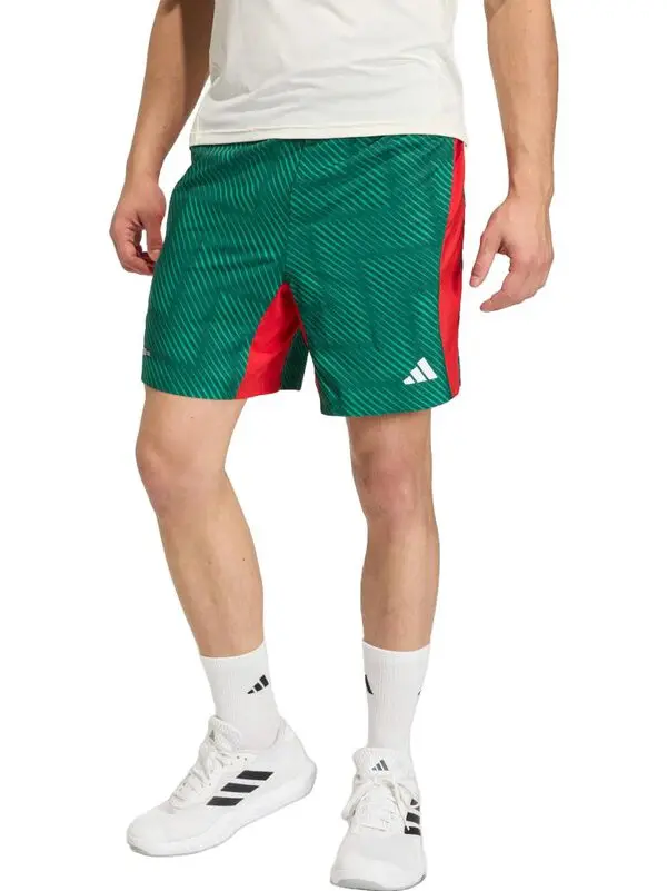 Adidas Tech Intensity Aop Shorts - Team Dark Green / Better Scarlet / Black
