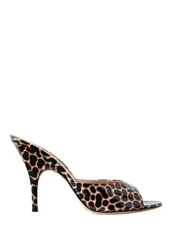 GIANVITO ROSSI 95 Leopard-print Leather Mules - Leopard Print
