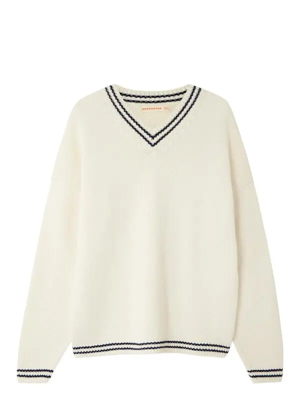 Daughter Balla Slouch Striped Wool Sweater - Cream