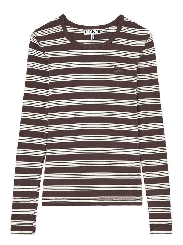 GANNI Long-sleeve Top - Brown