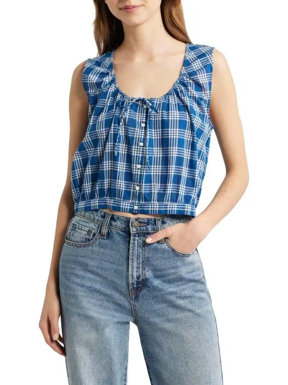 DÔEN Plaid Organic Cotton Voile Top - Dorset Plaid