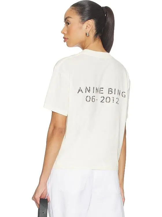 ANINE BING Walker Soft Stencil Tee - Cream