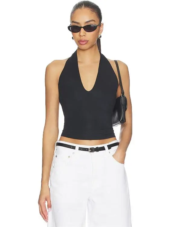SKIMS Smooth Layers Halter Top - Obsidian