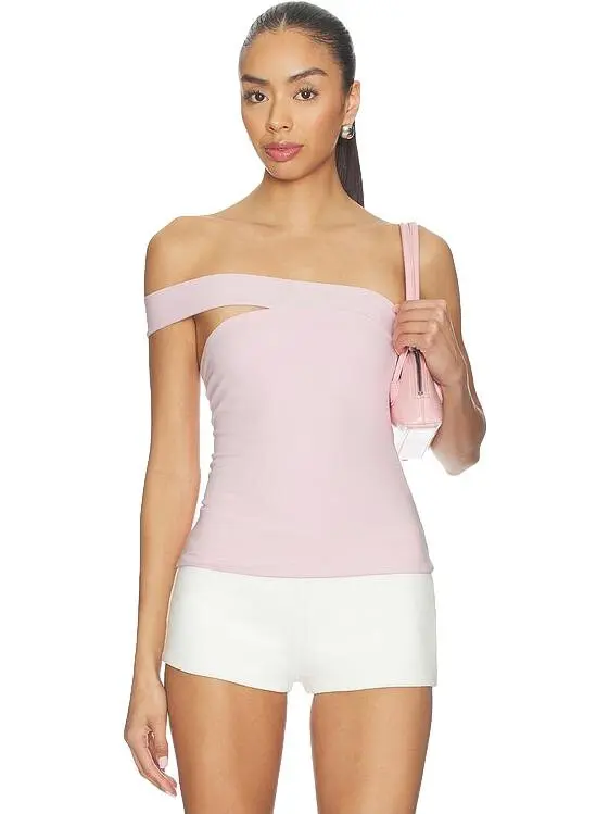 SKIMS Cotton Jersey One Shoulder Tube Top - Cherry Blossom