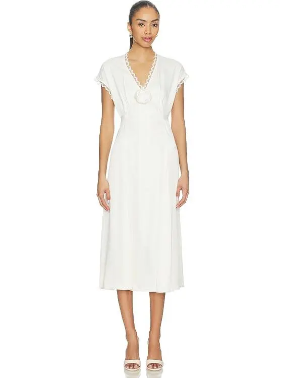 Sleeper The Genus Rosa Satin Dress - Milk