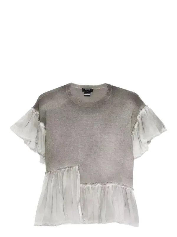 Avant Toi Ruffled T-shirt - Grey