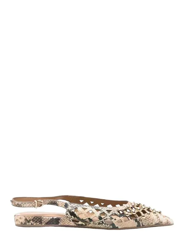 APEPAZZA Snake-pattern Slingback Pumps - Neutrals