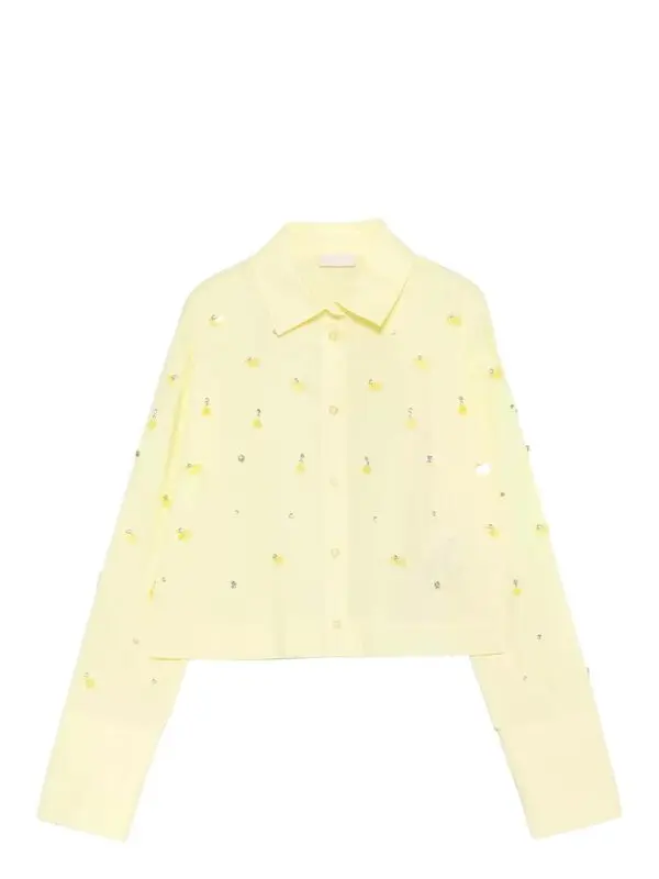 Liu Jo Embellished Cropped Shirt - Yellow