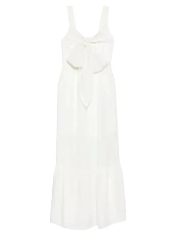 Liu Jo Bow-detail Ruffle Maxi Dress - White