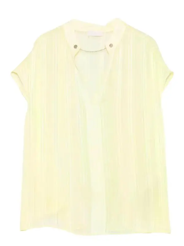 Liu Jo Chain-detail V-neck Top - Yellow