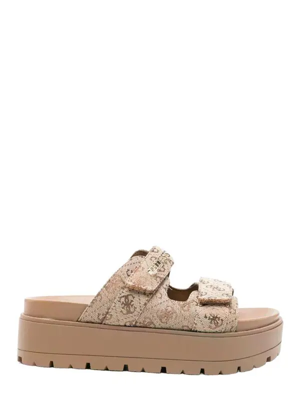 Guess Logo Platform Sandals - Neutrals