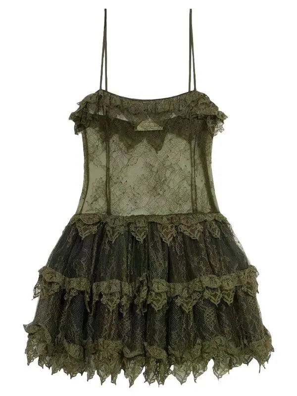 Blumarine Ruffled Mini Dress - Green