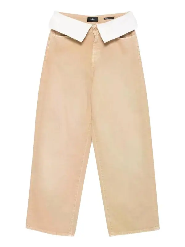7 For All Mankind Double Layer Wide-leg Jeans - Neutrals