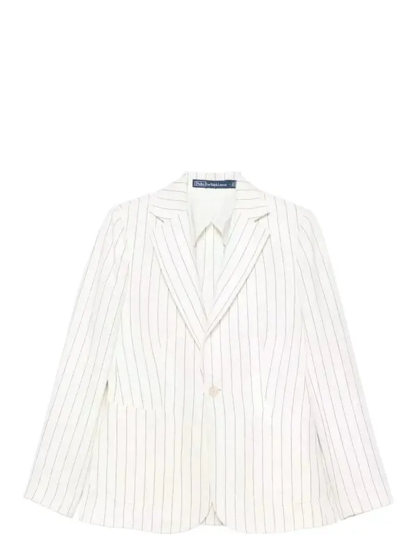Polo Ralph Lauren Striped Single-breasted Jacket - White