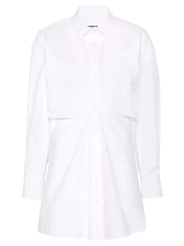 Alexander Wang Gathered-detail Mini Shirt Dress - White