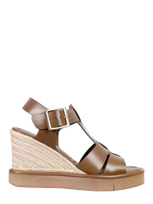 PALOMITAS BY PALOMA BARCELÒ Strappy Wedge Espadrille Sandals - Brown
