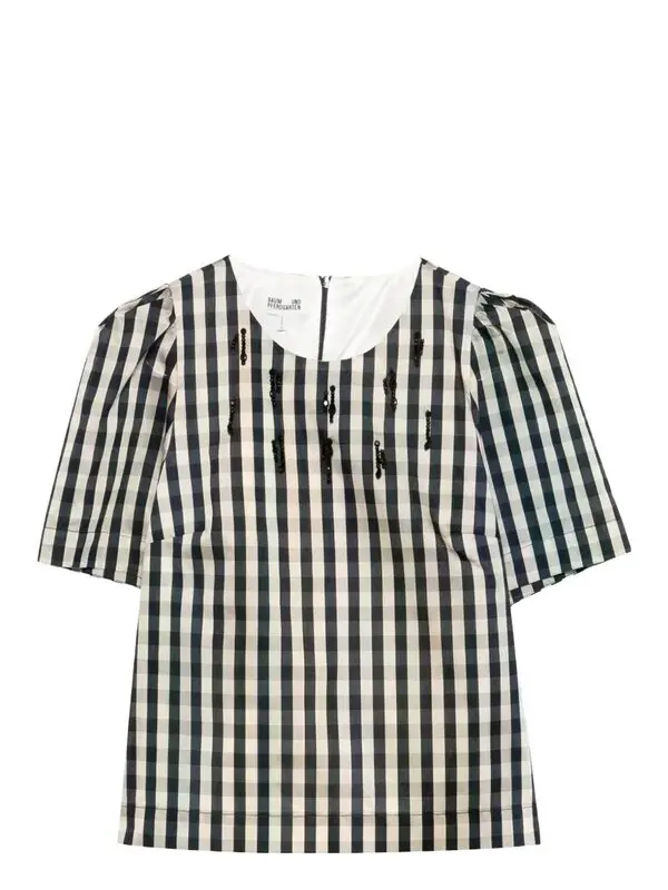 Baum Und Pferdgarten Minu Beaded Gingham Top - Blue
